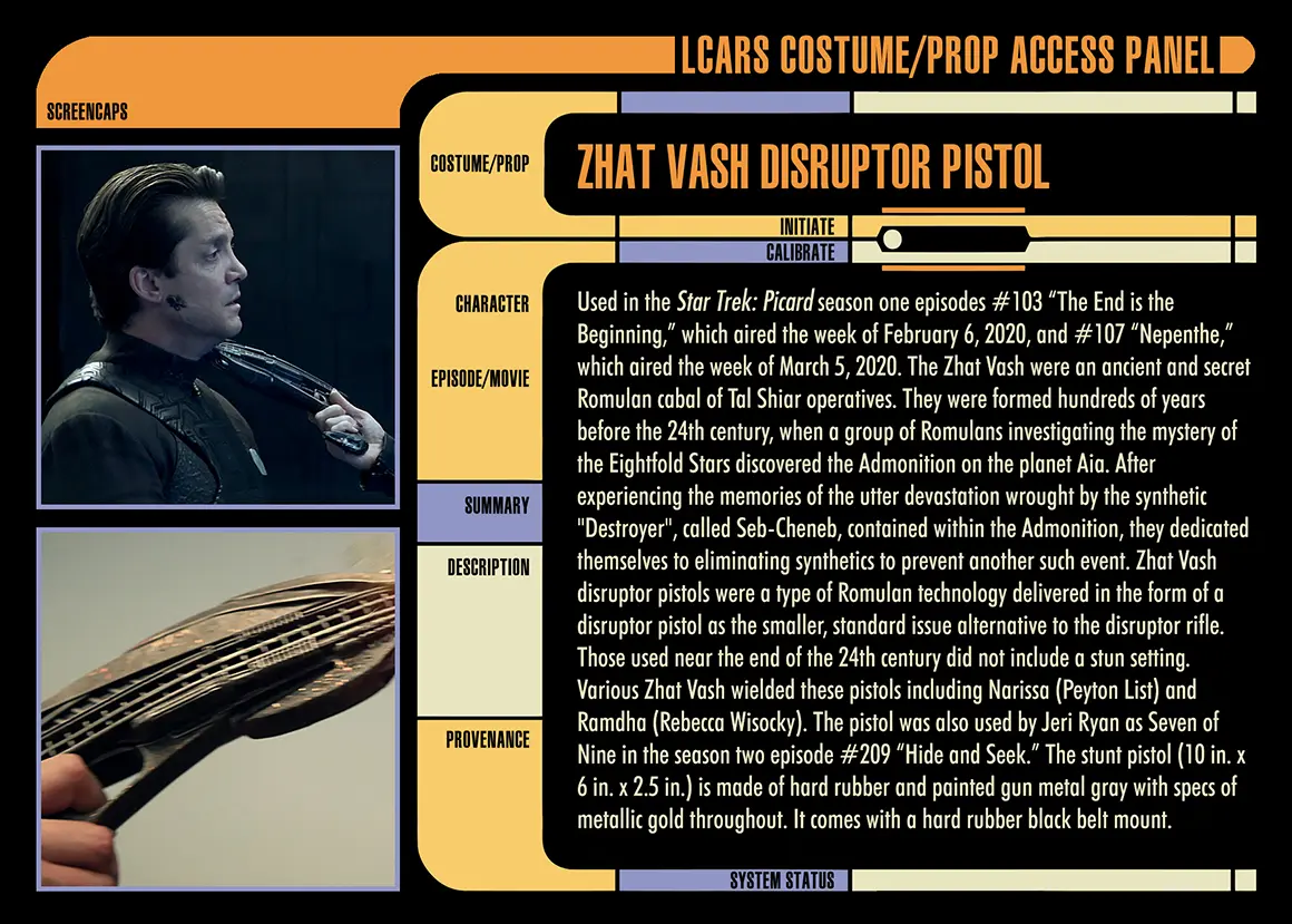 Zhat Vash Disruptor Pistol | TNG Picard